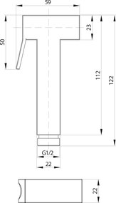 Sapho bidetová sprška hranatá zlatá matná BS129GB