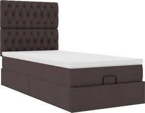 Osmanský rám postele s matrací tmavě šedá 90x190cm textil 3314054
