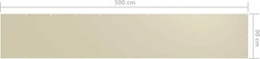 Balkónová zástěna krémová 90 x 500 cm oxfordská látka 134954