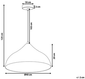 Stříbrná závěsná stropní lampa ISKAR Beliani