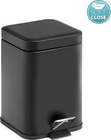 Gedy Gedy, ARGENTA Odpadkový koš 3l, Soft Close, černá matná, 220914
