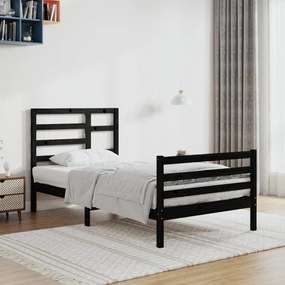 vidaXL Rám postele masivní dřevo 90 x 200 cm [3105849] Barva: Černá