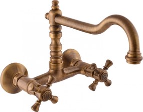 Slezák Rav Morava retro baterie dřezová nástěnná 150mm stará mosaz MK302.5/28SM