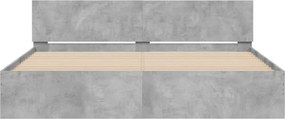 Rám postele s čelem a LED osvětlením betonově šedý 180 x 200 cm 3207591