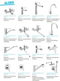 Ferro Algeo, podomítková sprchová sada s dešťovou hlavicí 200 mm, chrom lesklý, BAG7P-SET1-S