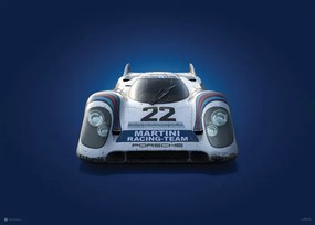 Umělecký tisk Porsche 917 - Martini - 24 Hours of Le Mans - 1971, (70 x 50 cm)