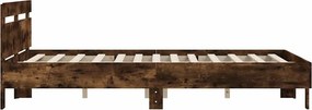 Rám postele s čelem kouřový dub 140 x 190 cm kompozitní dřevo 3207438