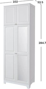 Skříň č. 2 / MDF V.2 + Zrcadlo V.2 + Vysoká nástěnná skříň Madrid