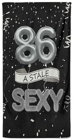 Osuška Stále sexy – černá (věk: 86, Velikost osušky: 70x140cm)