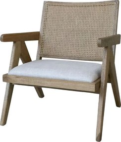 Přírodní dřevěné křeslo s výpletem Lounge Wicker - 65*70*77 cm