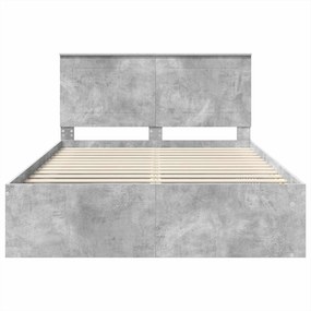 Rám postele s čelo Beton 140 x 200 cm Masivní borové dřevo 3409357