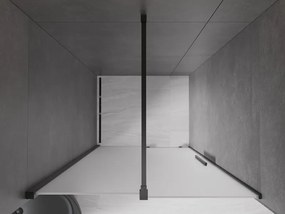 Mexen Velar, posuvné sprchové dveře do otvoru 90 cm, 8mm sklo námraza, černá matná, 871-090-000-31-70