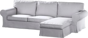 Potah na pohovku IKEA Ektorp 2-místná s lenoškou barva šedá látka pletený vzor
