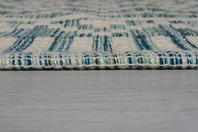 Kusový koberec Leela Ivory/Teal, 60x200, modrá, chodba / predsieň, Flair Rugs