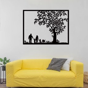 dřevo života Dřevěný strom na zeď RODINA Rozměry (cm): 60x48, Barevný vzor: Černá