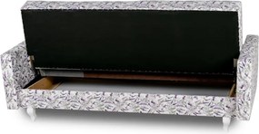Pohovka LUDVÍK II s bočnicemi, béžová vzor růže/dřevo ořech (eagle 2939/104)