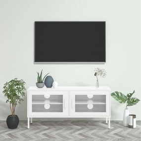 vidaXL TV skříňka 105 x 35 x 50 cm ocel [336238] Barva: Bílá