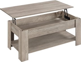Konferenční stolek Yaheetech – rustikální hnědá, 120 x 59 x (49,5-63,5) cm (256903509289)