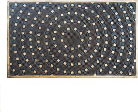 Gumová rohožka Spirála, 75 x 45 cm – s bronzovou patinou, do domu a na terasu, odolná, s motivem spirály