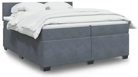 Box spring postel s matrací tmavě šedá 200x200 cm samet 3288697
