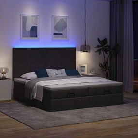 Osmanský rám postele s matrací černá 160x200cm textil 3314515