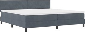Postel s boxspringem s čelo Tmavě šedá 200 x 200 cm samet 3339261