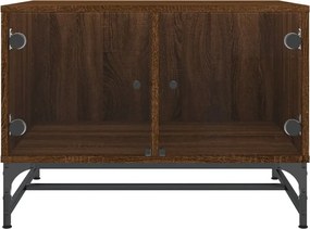 vidaXL Konferenční stolek se skleněnými dvířky 68,5 x 50 x 50 cm [836545] Barva: Betonová šedá