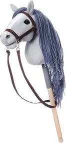 HOPPIHORSE Kůň na tyči A4 šedá / Plyšová hračka
