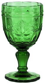 VICTORIAN Sklenice na stopce 230 ml - tm. zelená
