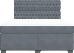 Box spring postel s matrací tmavě šedá 180x200 cm samet 3293285