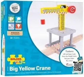 Bigjigs Rail Velký jeřáb žlutý / od 3 let