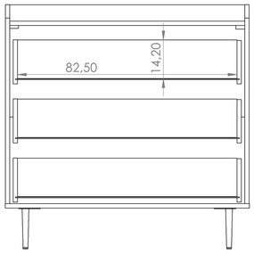VASINA | komoda K3SZ | VS-02 | 90 cm | dub brandy castello