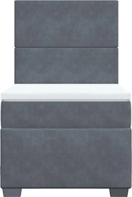 Box spring postel s matrací tmavě šedá 100x200 cm samet 3293129