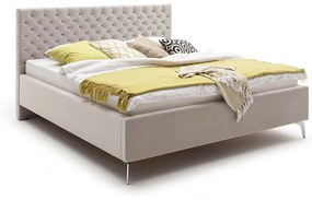 Čalouněná postel oliver s úložným prostorem 180 x 200 cm béžová MUZZA