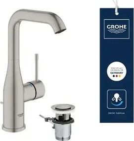 Grohe - Umyvadlová baterie s výpustí, supersteel