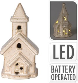 Vánoční LED kostelík s centrálním půdorysem 11 cm