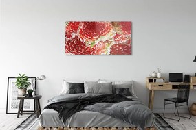 akrylový obraz mokré jahody 125x50 cm