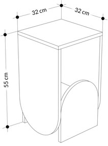 Příruční stolek Narnie (Bílá + Mokka). 1072351