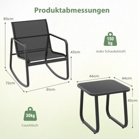 Costway 3-dílný. Garden furniture set s 2 chairs a table a gentle rocking
