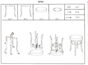Kondela Taburetka, ekokůže bílá/kov chrom, IRENA