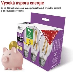 Emos lighting LED žárovka Filament A60 A CLASS/ E27 / 5 W (75 W) / 1 060 lm / teplá bílá 1525283276