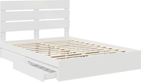 Postel s úložným prostorem Bílá 140 x 200 cm Kompozitní dřevo 3411893