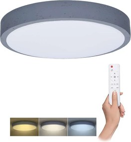 LED stropní světlo s dálkovým ovládáním Grey nastavitelné - průměr 49 cm, šedá