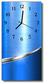 Skleněné hodiny vertikální Umělecký vzor modrý