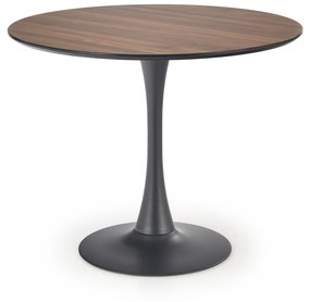 Černý jídelní stůl s ořechovou deskou ECLIPSE 90x90