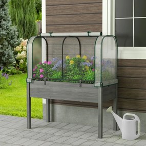 Costway Mini skleník 2 v 1 s PE krytem na vyvýšenou postel s rolovacími dvířky