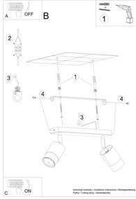Sollux SL.1070 - Bodové svítidlo NERO 2xGU10/40W/230V černá/zlatá