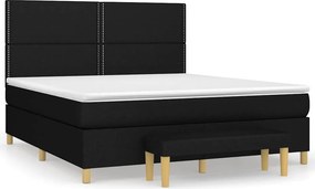 Box spring postel s matrací černá 180x200 cm textil 3137095