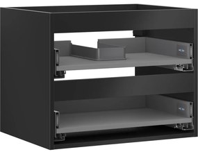 Mexen Box-A korpus skříňky pod umyvadlo 60 cm, 2 zásuvky, černý mat - 91AX0-0600-470-2-71