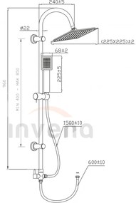 Invena Florina, sprchový sloup 96cm, chromová, INV-AU-30-001-Q